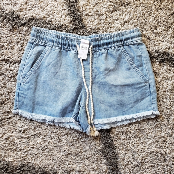 LOFT | Shorts | Nwt Loft Frayed Cotton Linen Drawstring Shorts | Poshmark